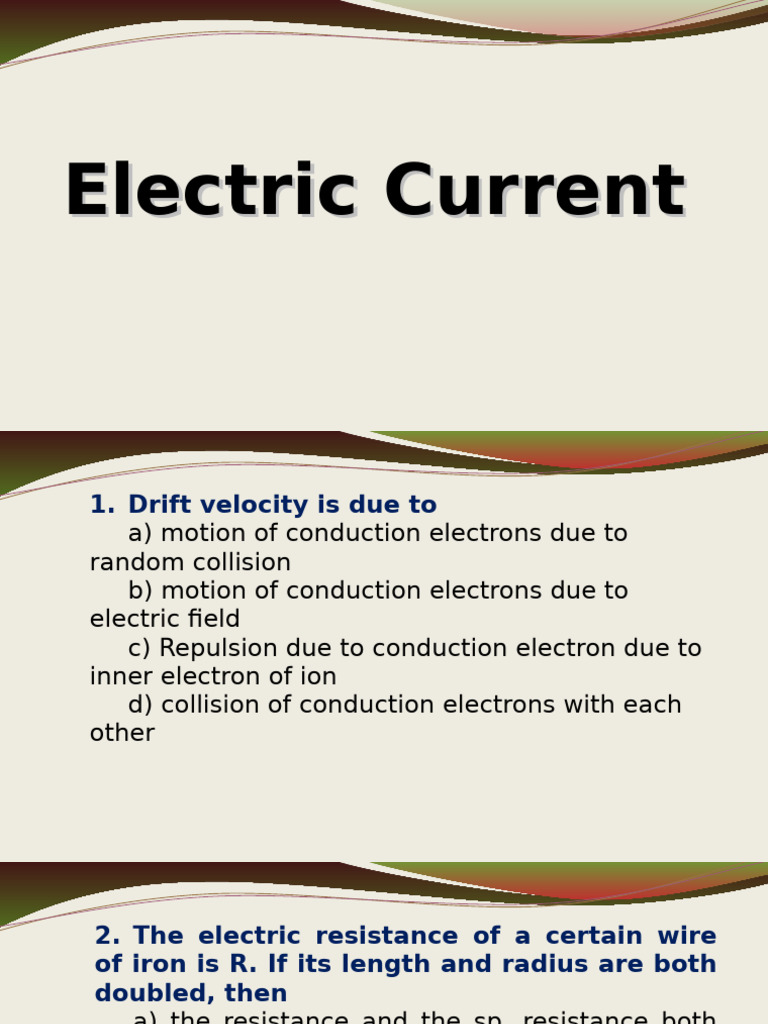 Electric Current | PDF | Electrical Resistance And Conductance | Series And Parallel Circuits