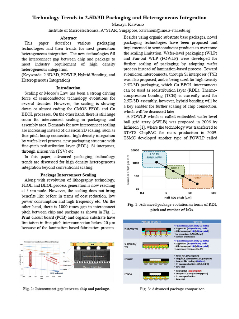 Post Print Technology Trends in 25d 3d Packaging and Heterogeneous Integration Redacted | PDF ...