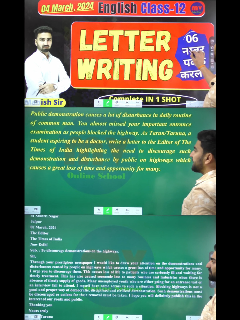class 12th English grammar letter | PDF