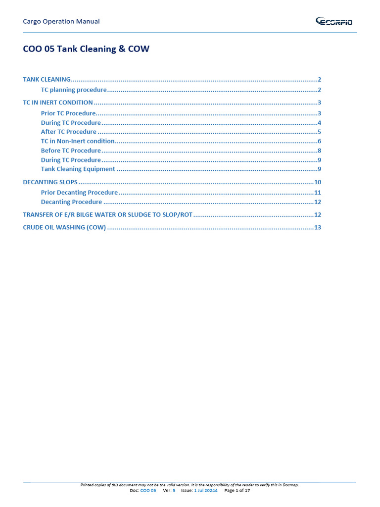 Tank Cleaning and COW Procedures Manual | PDF | Pump | Valve