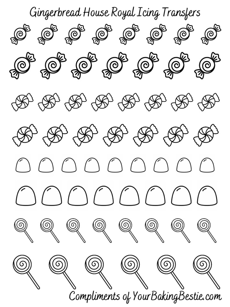 Gingerbread House Royal Icing Transfer Sheets | PDF