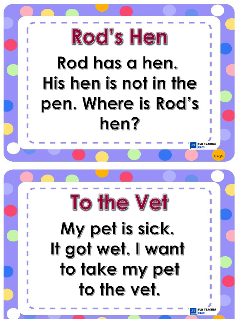 CVC Reading Comprehension Stories | PDF