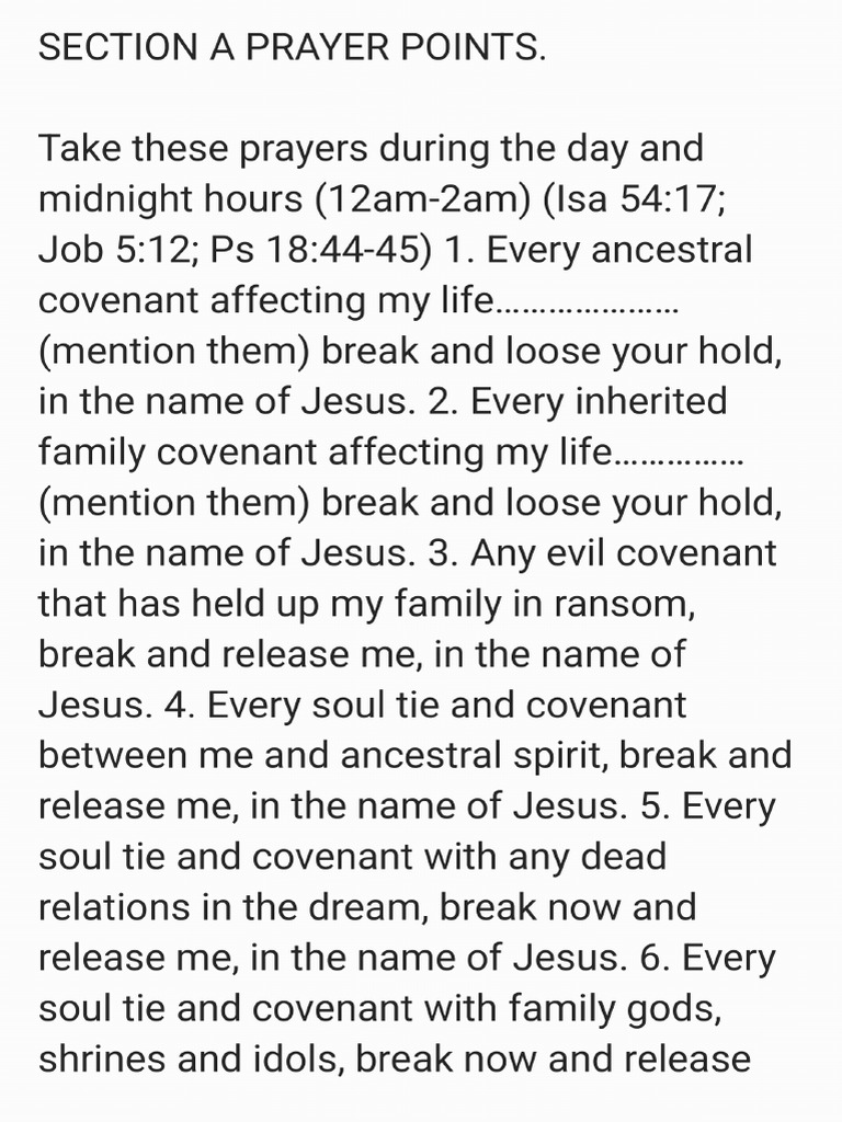 Covenant Prayer Points | PDF