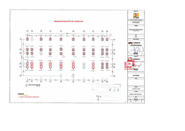 Mapping Pekerjaan Pengecoran Pile Cap 30 Agustus | PDF