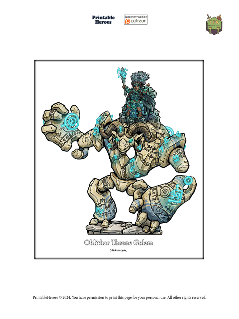 Oblithar Throne Golem - 01 - Free | PDF