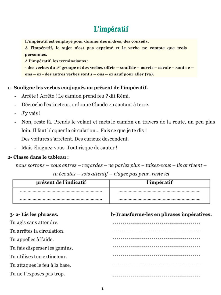 L'impératif | PDF