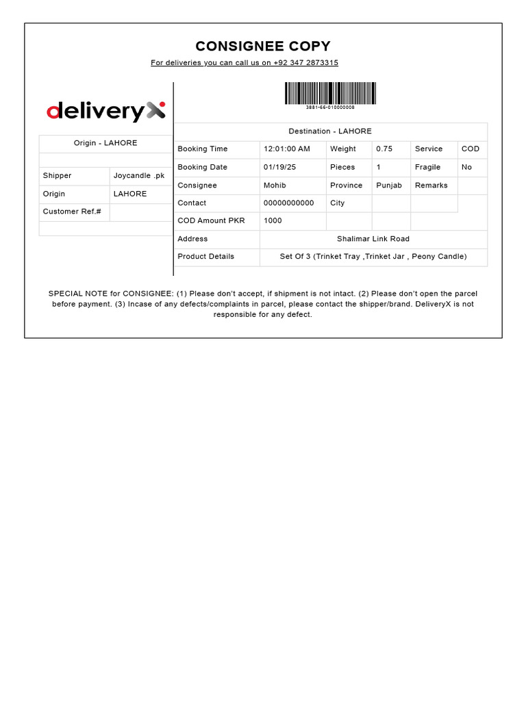 shipping label | PDF