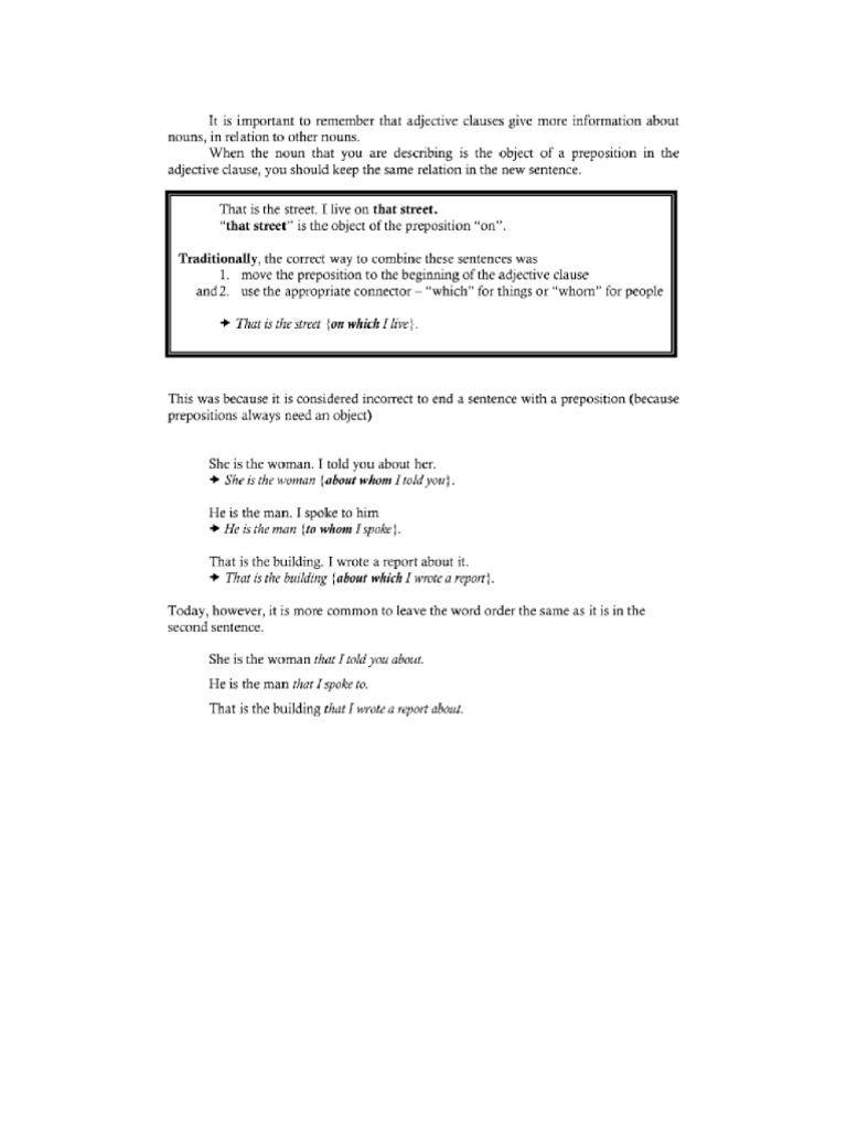 Relative clauses with prepositions | PDF