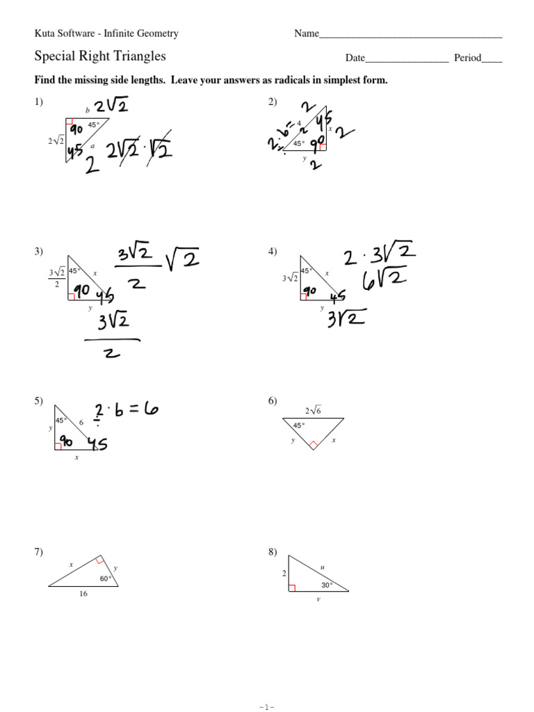 8-Special Right Triangles | PDF | Mathematics | Euclid