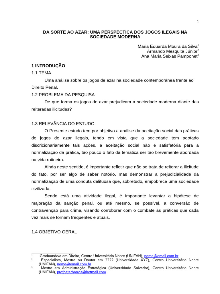 (26) Apêndice H - Modelo de projeto de pesquisa de TCC I (1) (1) | PDF