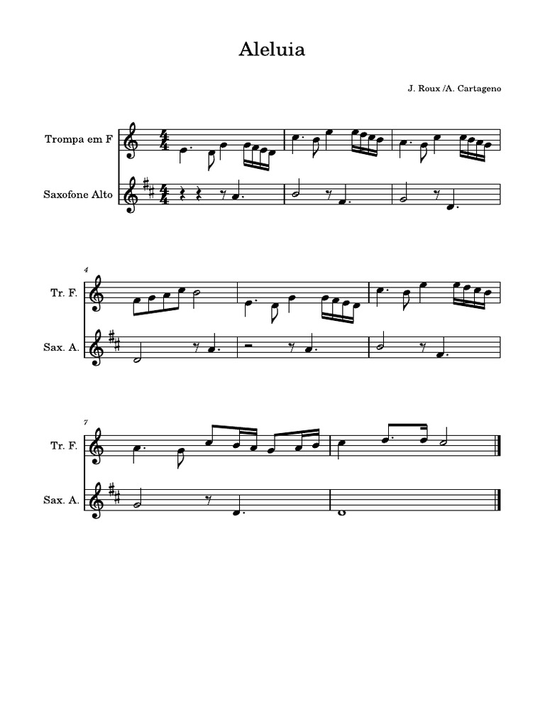 Aleluia _Trompa &Sax | PDF