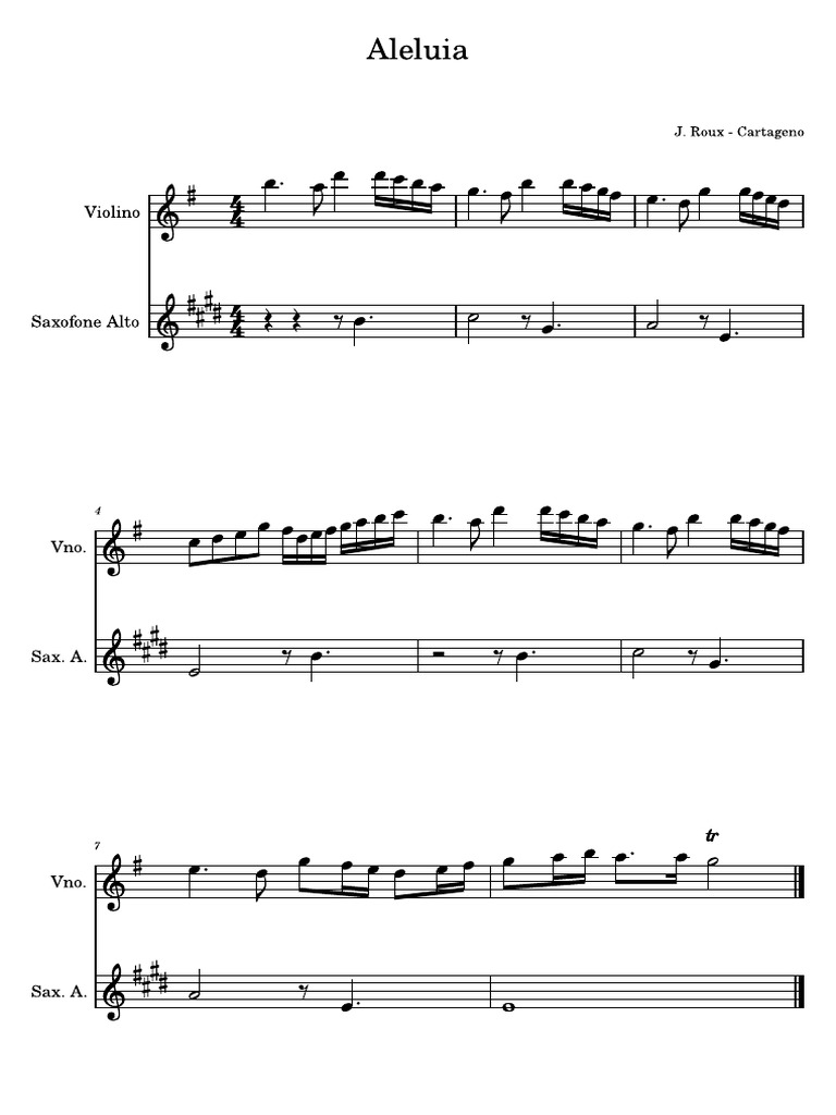 Aleluia J ROUX Sax e Violino | PDF