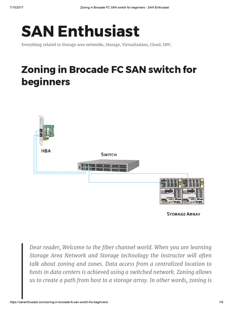 Brocade FC SAN Switch Zoning Guide | PDF | Network Switch | Computer ...
