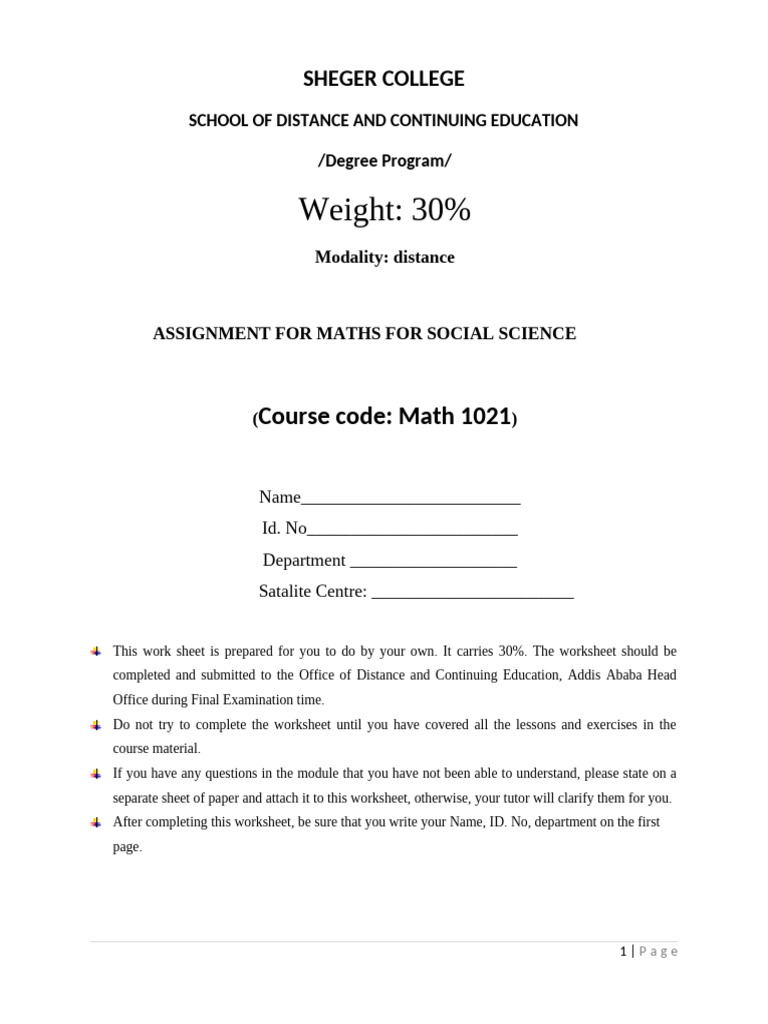 Math for Social Science Assignment | PDF | Argument | Mathematics