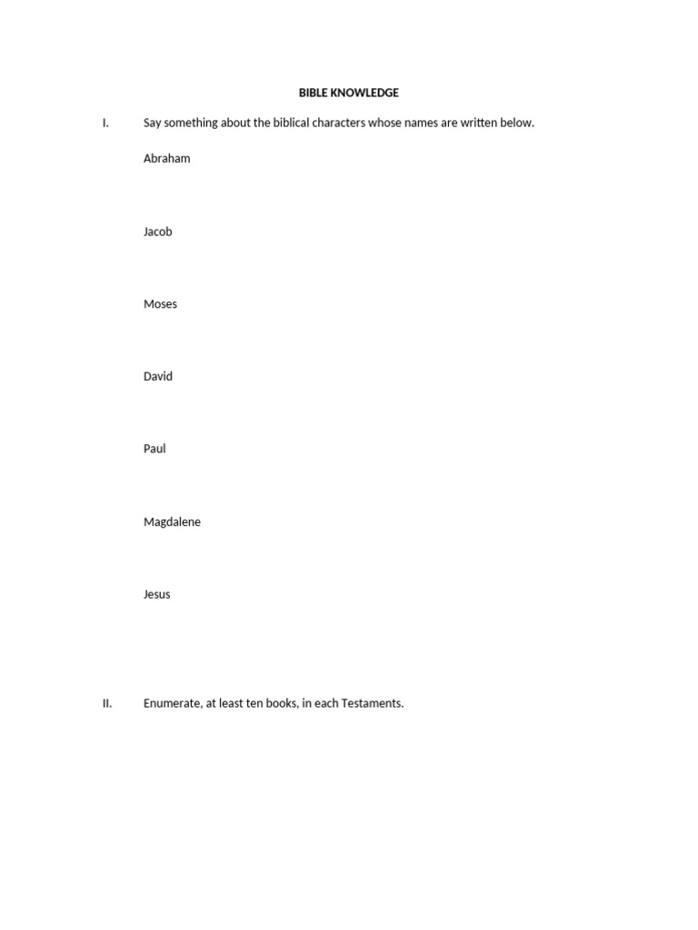 Bible Knowledge | PDF