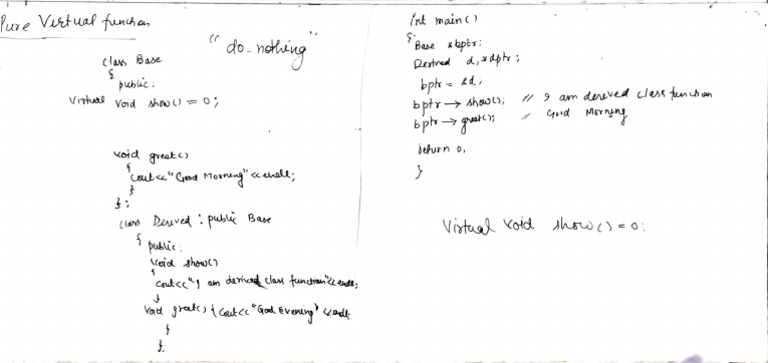 Pure Virtual Function | PDF