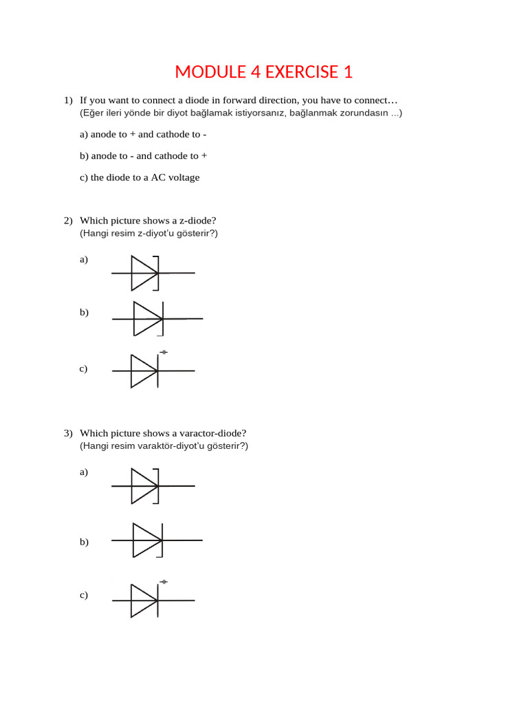 MODULE 4 EXERCISE 1 Eng-Turk | PDF