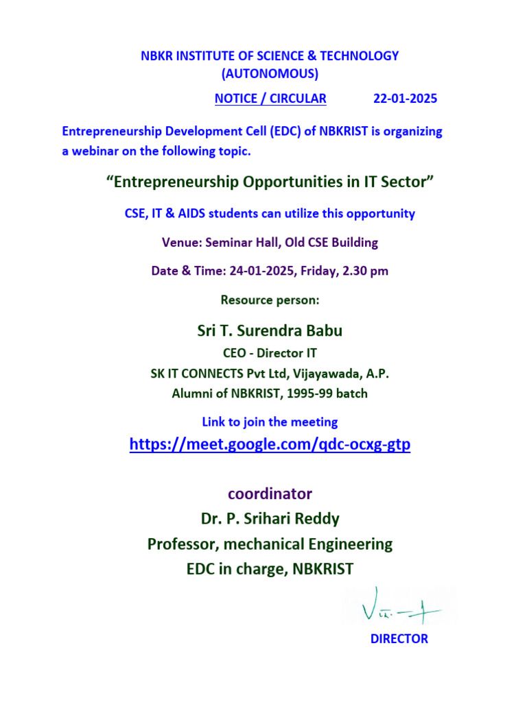 EDC Program On 24-01-2025 | PDF