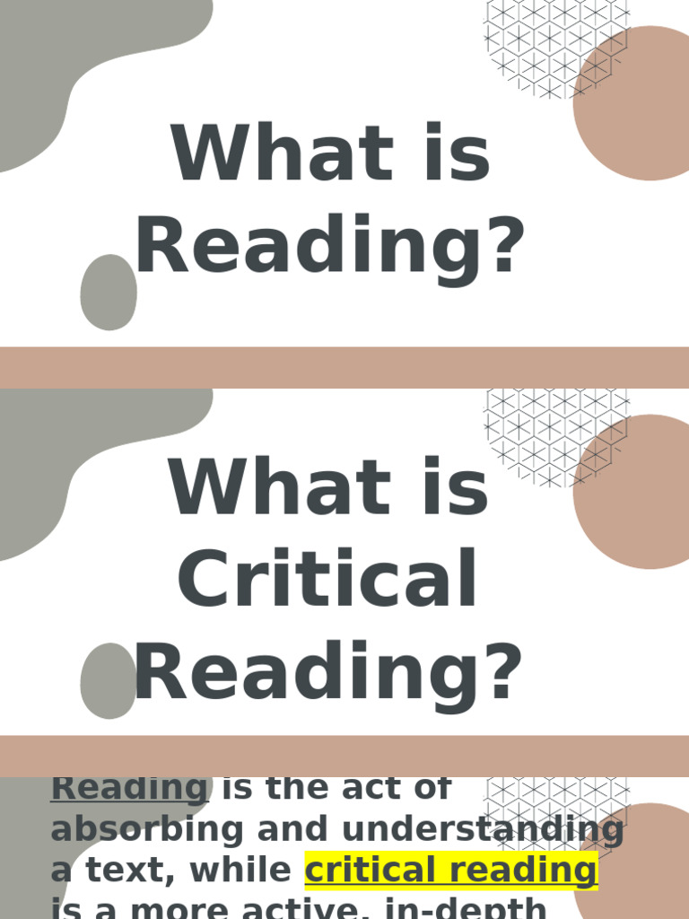 5-Critical Reading Skills | PDF