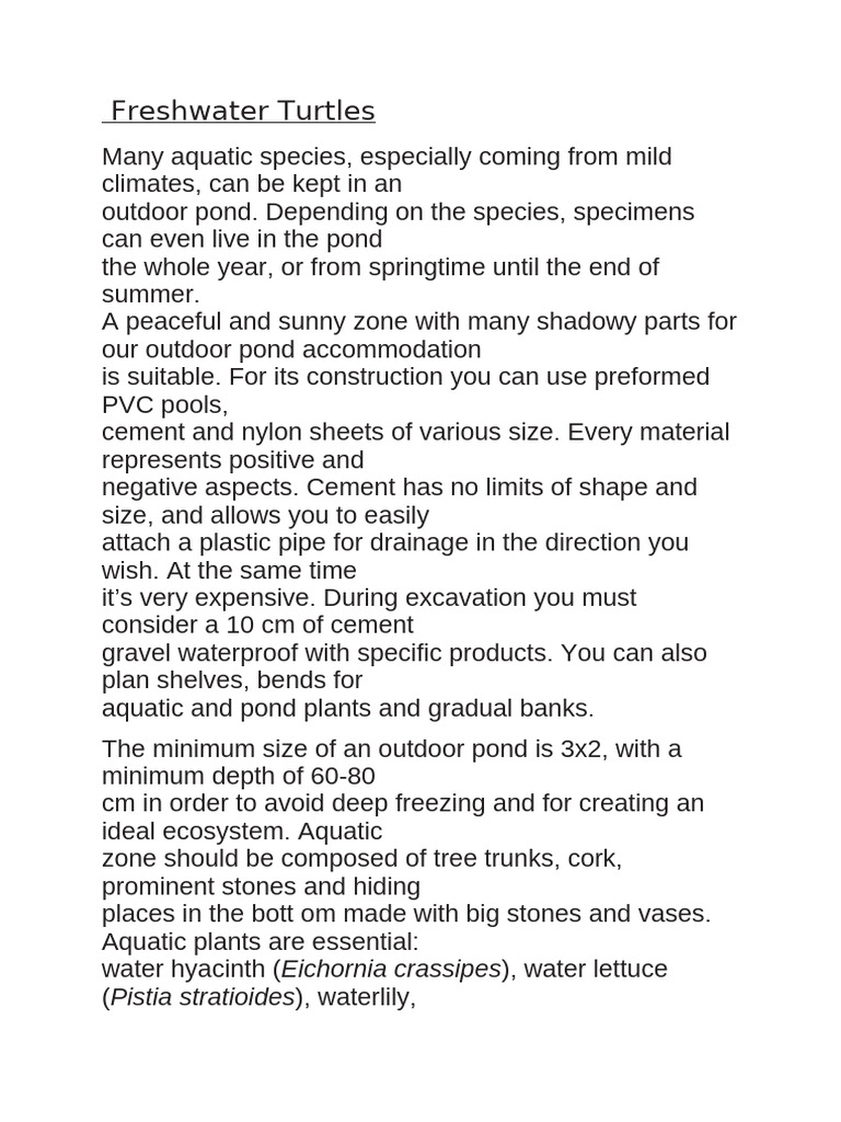 Freshwater Turtles | PDF