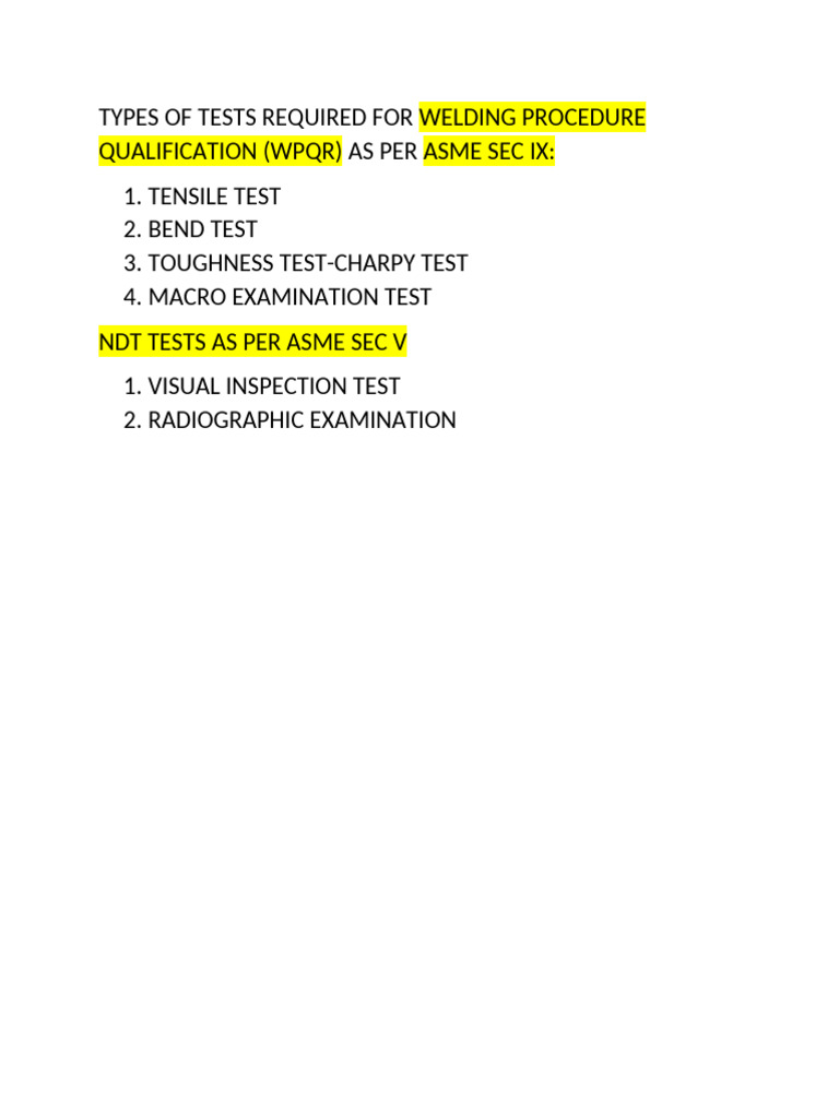Welding Procedure Qualification Tests | PDF