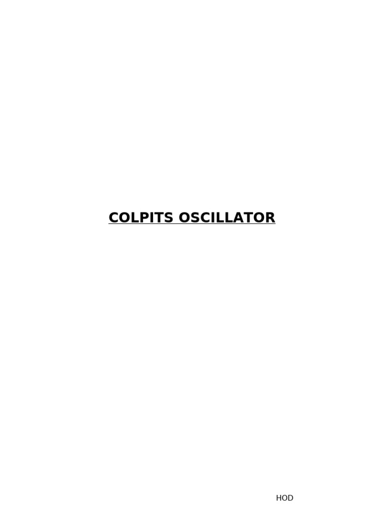 14 Colpitts Oscillators | PDF | Electronic Oscillator | Amplifier