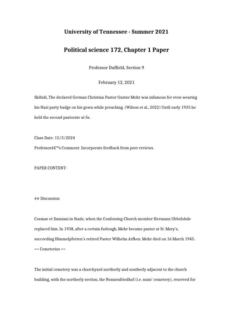 Political Science 172 Chapter 1 Paper | PDF