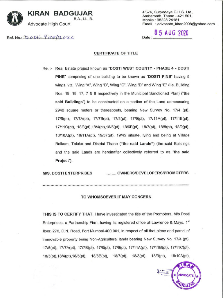 Legal Title Report | PDF