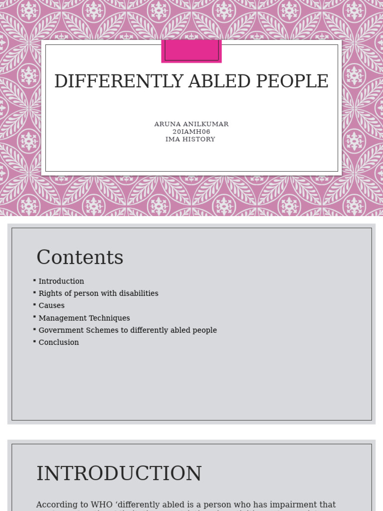 Differently Abled People | PDF | Disability | Intellectual Disability