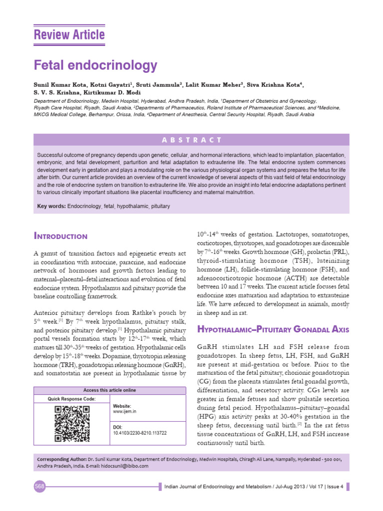 Fetal endocrinology (2013) | PDF | Adrenal Gland | Cortisol