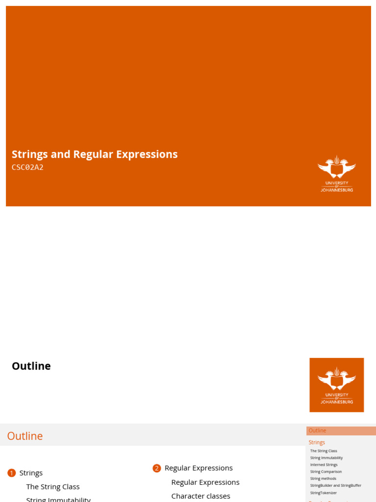 Lecture 04 - Strings and Regular Expressions | PDF | String (Computer Science) | Regular Expression