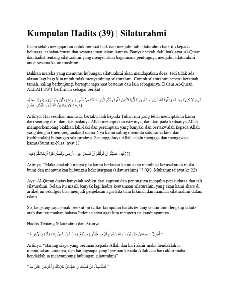 Kumpulan Hadits | PDF