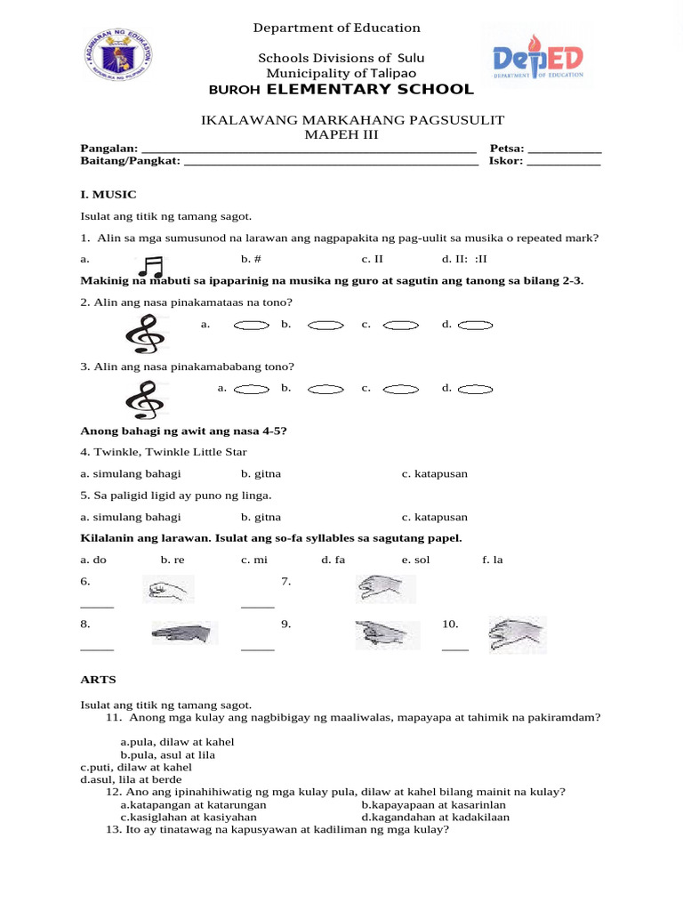 PT_MAPEH 3_Q2 | PDF
