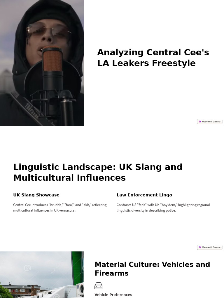 Analyzing Central Cees LA Leakers Freestyle | PDF