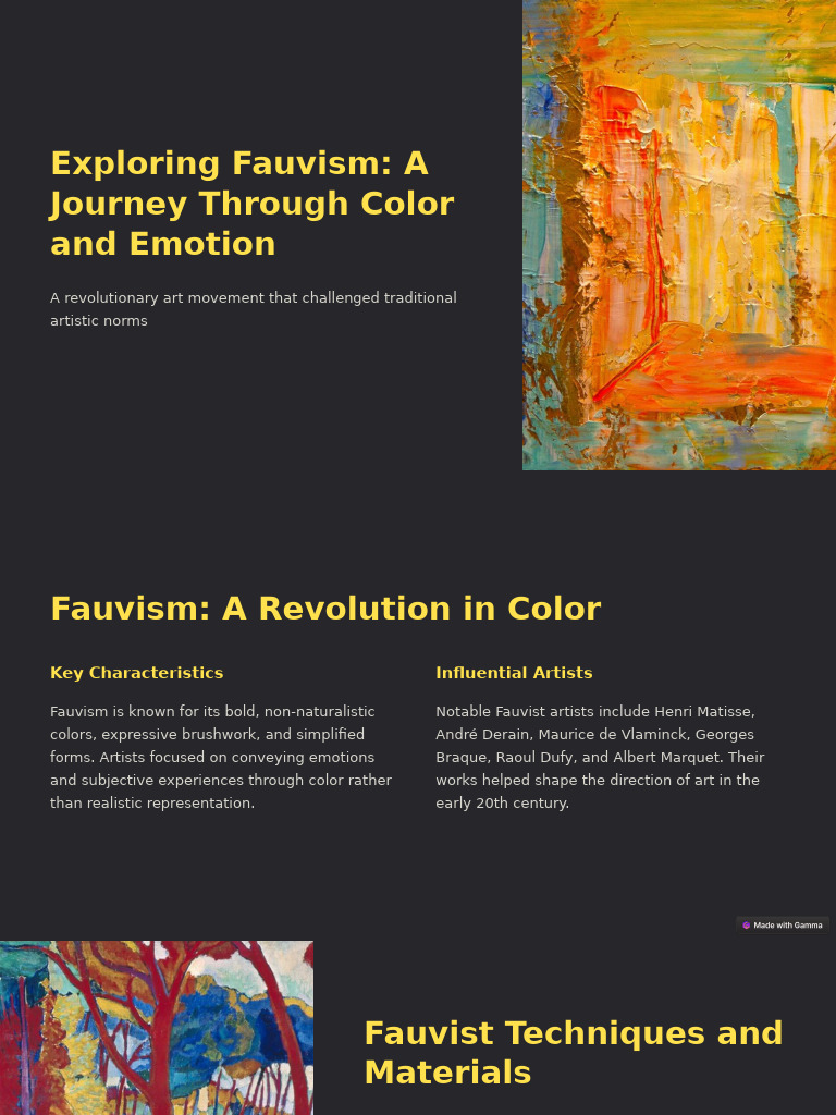 Exploring Fauvism A Journey Through Color and Emotion | PDF | Style ...