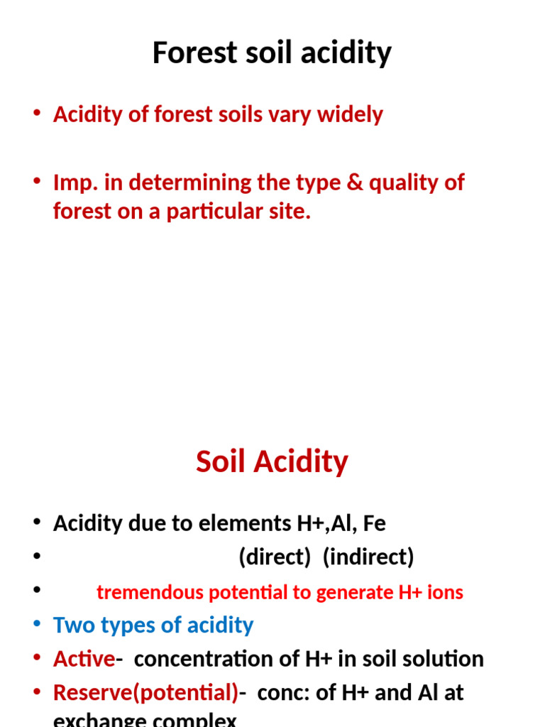 Forest Soil Acidity and Its Impacts | PDF | Soil | Physical Geography