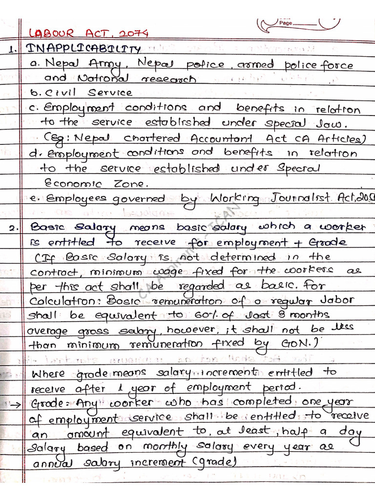 Labour Act Notes | PDF