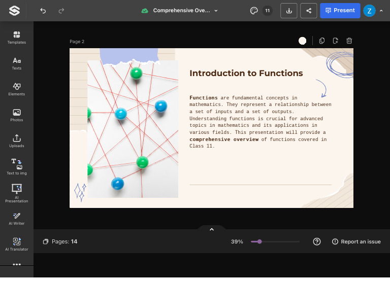 Comprehensive Overview of Functions A Summary of Class 11 Concepts Slidesgo 2 | PDF | Function ...