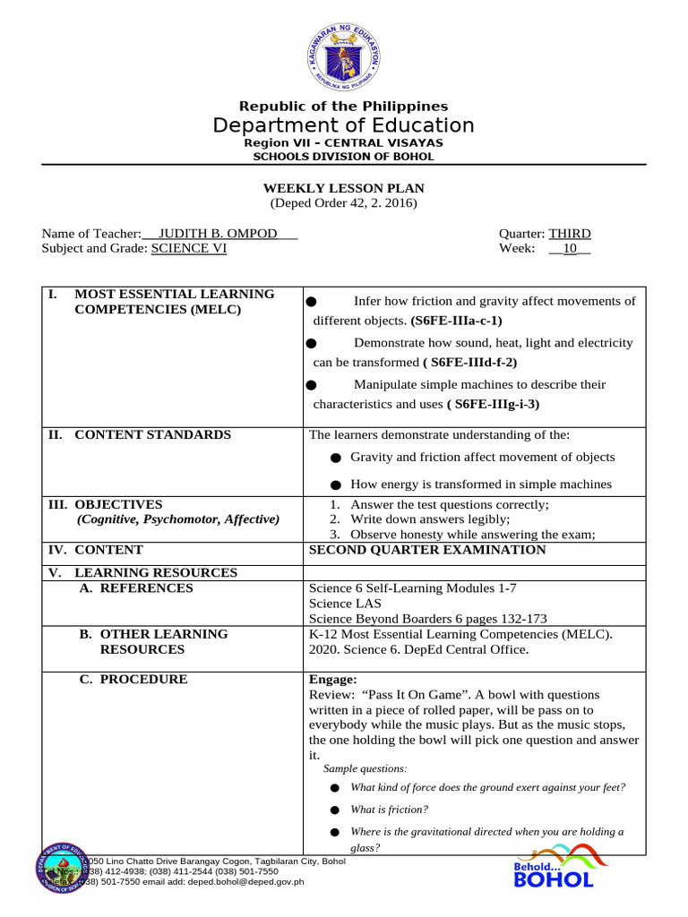PLP_SCIENCE-6_Q3_WK10 (1) | PDF | Learning | Cognition