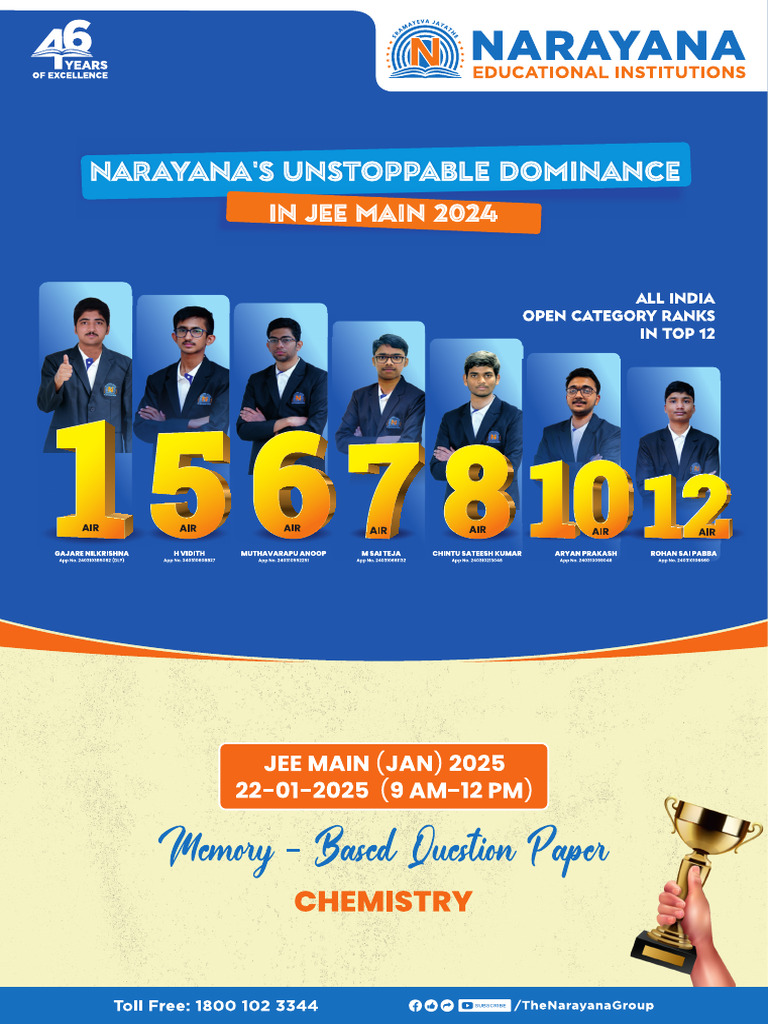 Jee Main QP Chemistry - 22 Jan 2025 FN | PDF