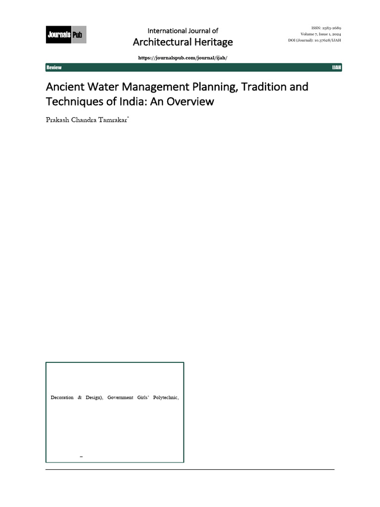ANCIENT_WATER_MANAGEMENT_PLANNING | PDF | Groundwater | Water