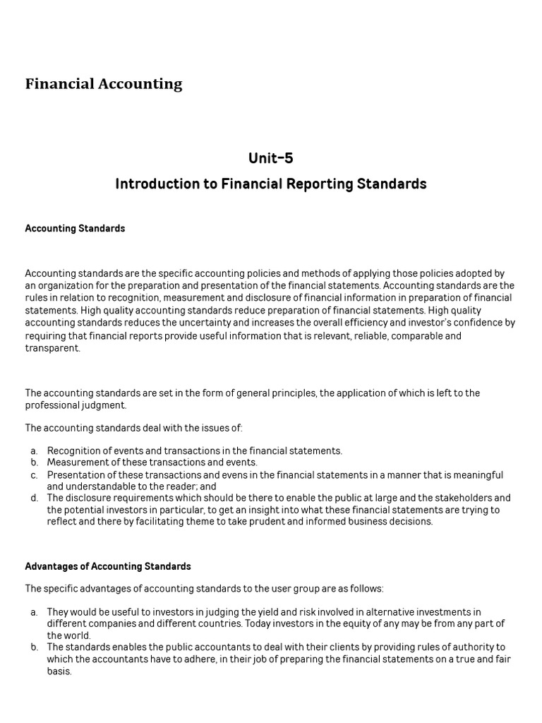 Understanding Financial Reporting Standards | PDF | International ...
