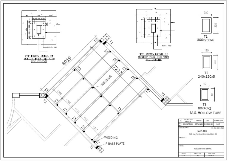Hollow Tube Detail Drawing A1 | PDF