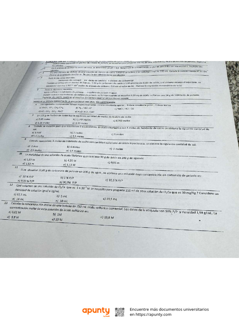 1er parcial 2024 - Quimica General e Inorganica | PDF