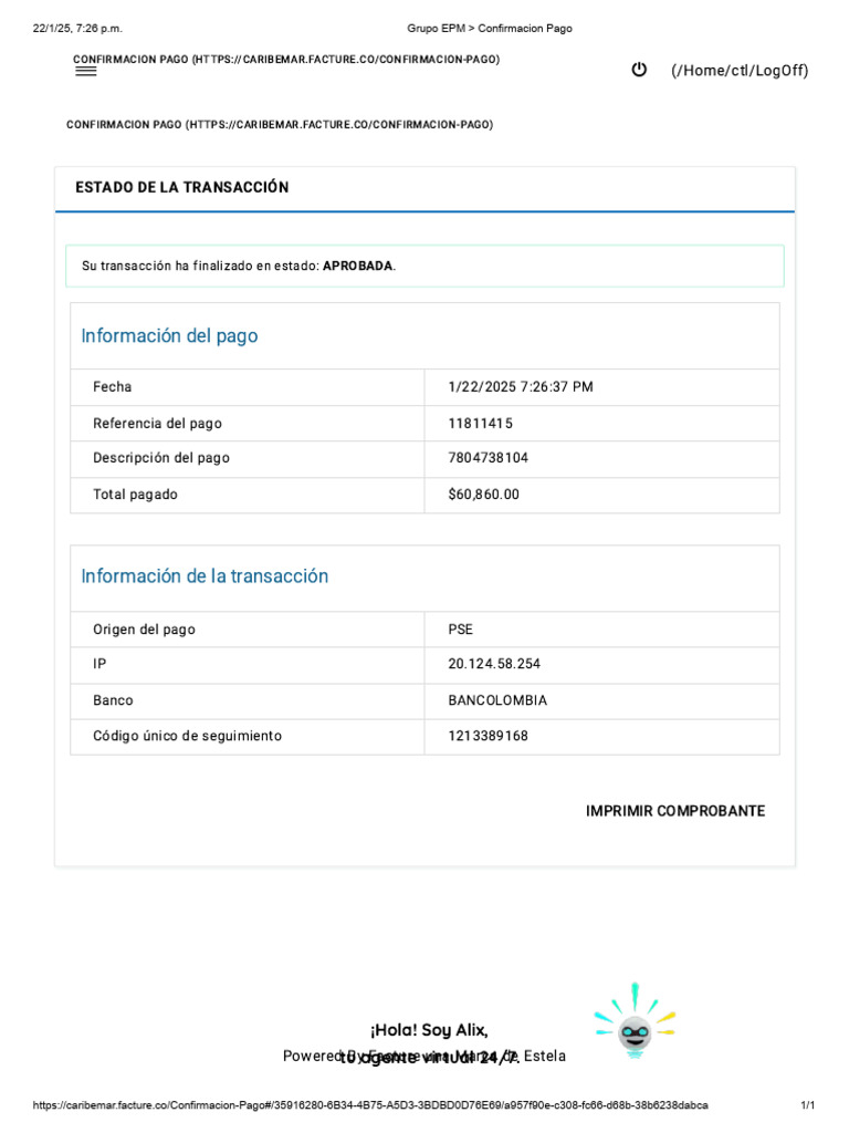 Confirmación Pago Aprobado 2025 | PDF