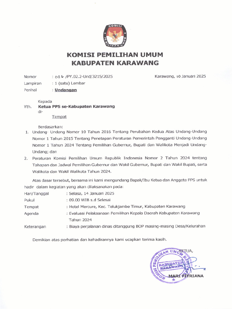 026.undangan PPS - Evaluasi PIlkada | PDF