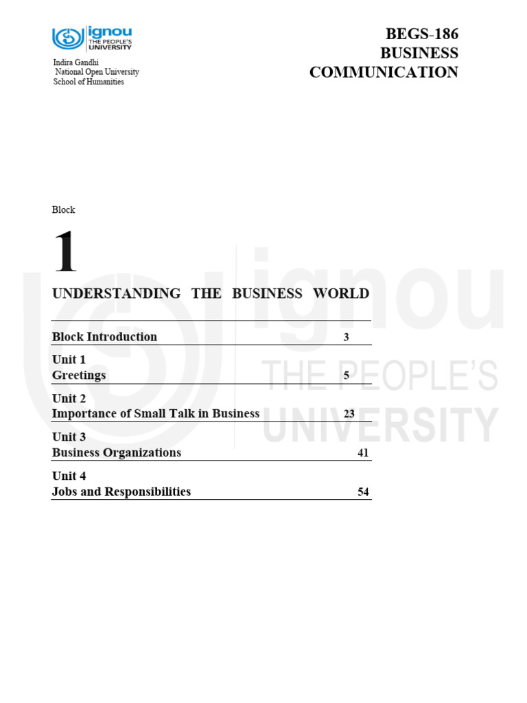 begs186 block1 | PDF | Human Communication
