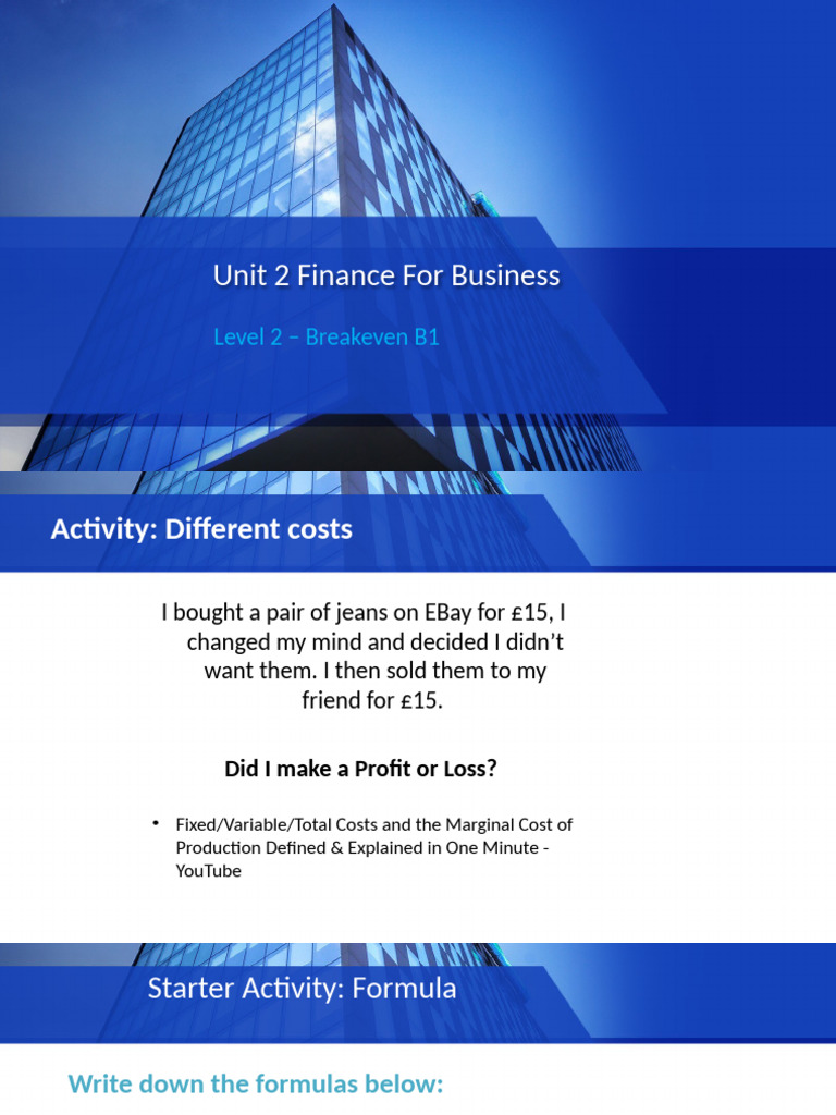 Unit 2 B1 | PDF | Financial Accounting | Market (Economics)