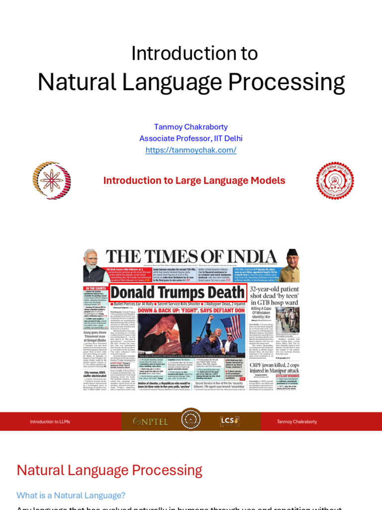 intro to NLP | PDF | Part Of Speech | Syntax