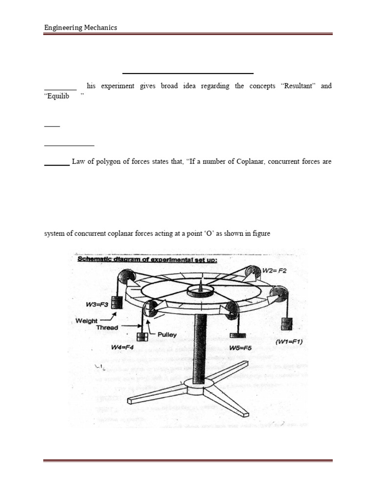 Engineering Mechanics Lab Manual | PDF | Friction | Force